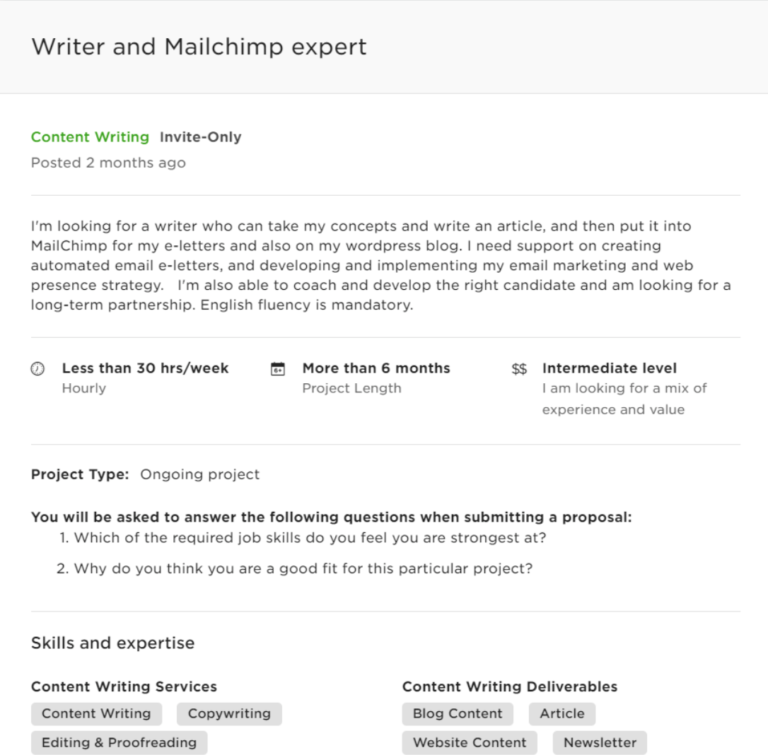 Upwork proposal sample: secrets to rapidly winning clients