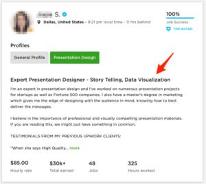 Upwork profile title examples: how to write a title that gets attention