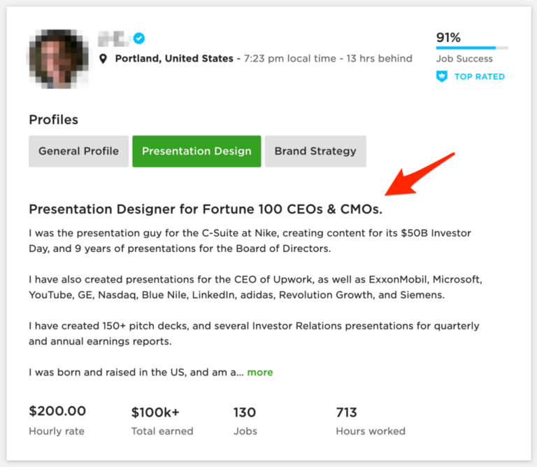 Upwork profile title examples: how to write a title that gets attention
