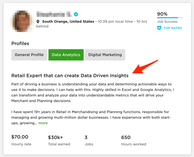 Upwork profile title examples: how to write a title that gets attention