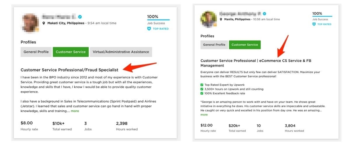 Upwork profile title examples: how to write a title that gets attention
